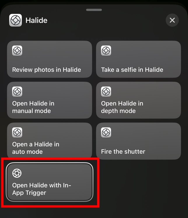 Halide Action Button Triggers – Halide Support