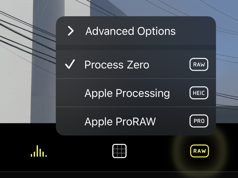 Choose your Process and shooting in RAW – Halide Support